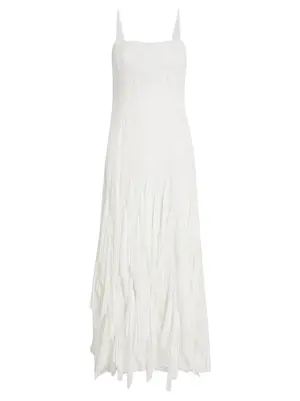 Simkhai Gertrude Pleated Chiffon And Lace Gown - White