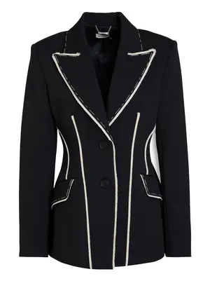 Simkhai Woody Frayed Twill Blazer Black