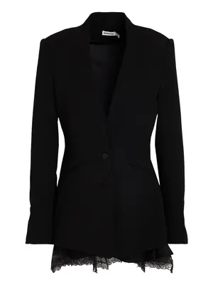 Simkhai SIMKHAI Allie Lace-Trimmed Cady Blazer Black