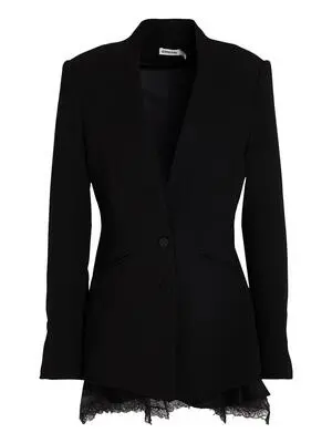 Simkhai SIMKHAI Allie Lace-Trimmed Cady Blazer Black