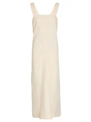 Tibi Pleated Cotton Midi Dress - Cream