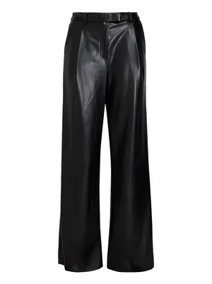 Simkhai Novia Pleated Straight-leg Pants - Black