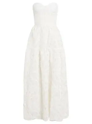 Simkhai Mikko Strapless Embroidered Maxi Dress - Ecru