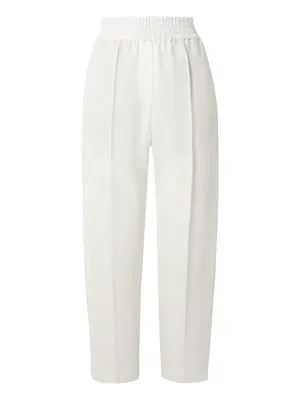 Brunello Cucinelli Cropped Woven Tapered Trousers - Off-white