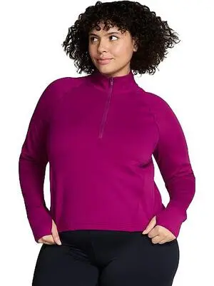Pink PINK Relay Knit Half-Zip Sweatshirt Purple