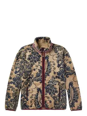 Kapital Damask Printed Fleece Zip-up Jacket - Neutrals