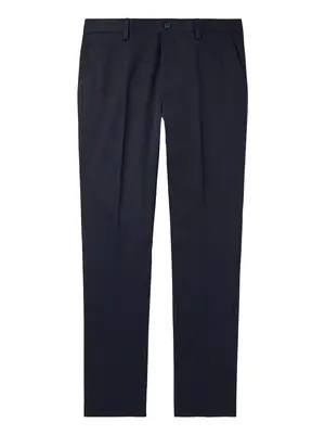 Etro Tapered Cotton-blend Twill Trousers - Blue