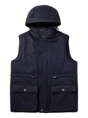 Loro Piana Damiano Shearling-lined Hooded Gilet - Blue