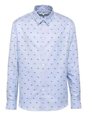 Maison Kitsuné Fox-print Shirt - Blue