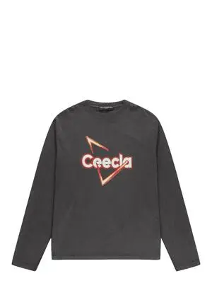 CEEC Distressed-effect Logo-print T-shirt - Black