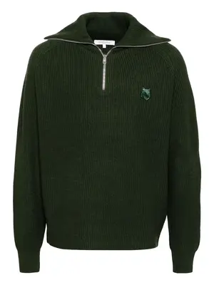 Maison Kitsuné Zip-collar Jumper - Green