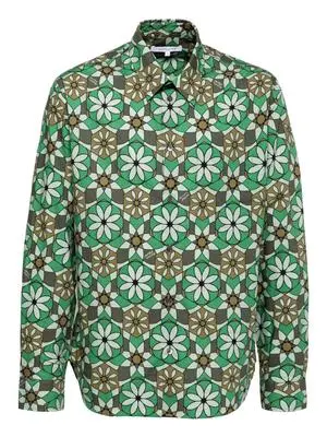 Maison Kitsuné Floral-print Shirt - Green