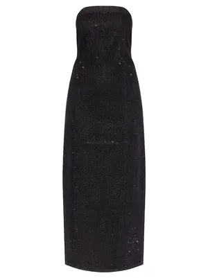 GESTUZ Rhinestone-embellished Midi Dress - Black