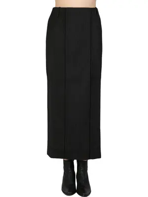 ATELIER Wool Midi Skirt - Black