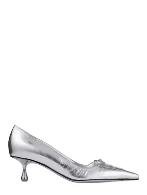 JIMMY CHOO Scarlett 50 Vintage Metallic-Leather Courts Silver