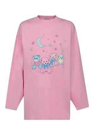 Balenciaga Love Bear Oversized Long Sleeve T-shirt - Pink