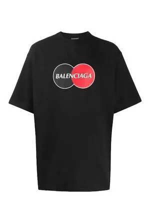 Balenciaga Credit Card Logo Oversized Fit T-shirt - Black