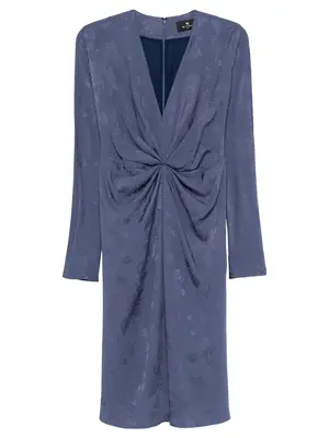 Etro Jacquard Midi Dress - Blue