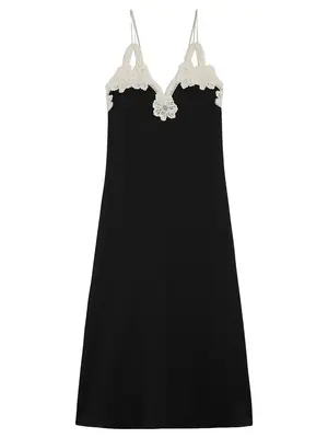 JIL SANDER Embroidered Midi Dress - Black