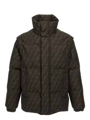 Fendi Ff Down Jacket - Brown