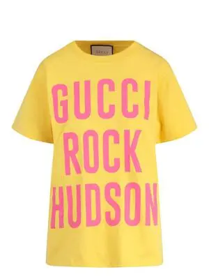Gucci Graphic Printed Short Sleeve T-shirt - Yellow