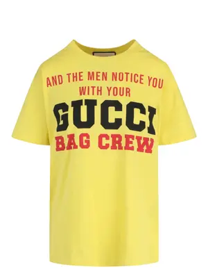 Gucci Graphic Printed Short Sleeve T-shirt - Yellow