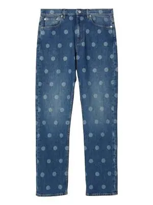 BURBERRY Straight Fit Polka Dot Jeans