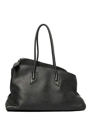 Attico Leather Shoulder Bag - Black