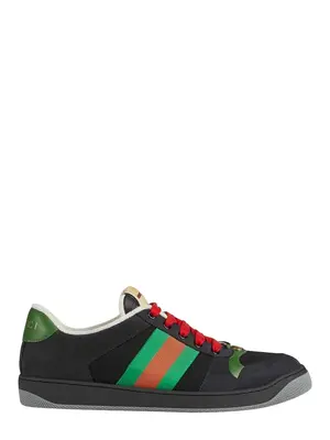 Gucci Screener Suede Sneakers - Black