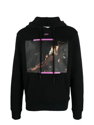 Off-White Caravaggio Print Hoodie - Black