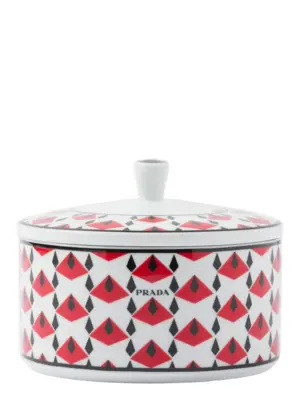 Prada Porcelain Box Vienna Red Motif - Black/red
