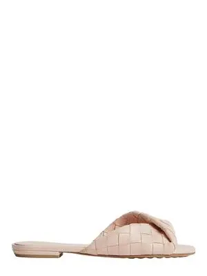 BOTTEGA  VENETA Bottega Veneta Intrecciato Leather Flat Mule - Cameo