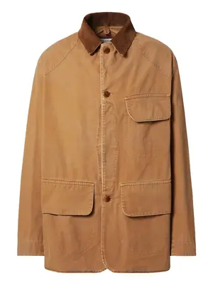 MAISON MARGIELA Corduroy-trimmed Cotton Jacket - Brown