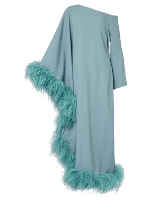 TALLER MARMO Feather-trimmed Gown - Blue