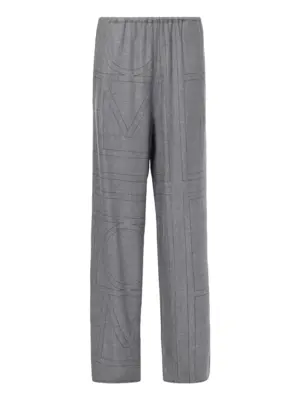 TOTEME Monogram Flannel Pajama Pants - Grey
