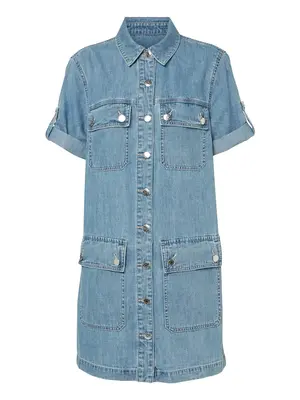 Veronica Beard Veronica Beard Warren Denim Shirt Dress Blue