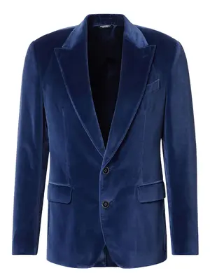 Dolce & Gabbana Cotton Velvet Blazer - Blue