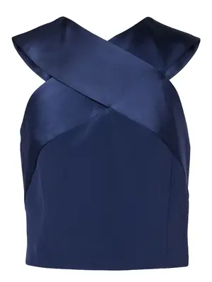 Balmain Satin Crêpe Top - Blue
