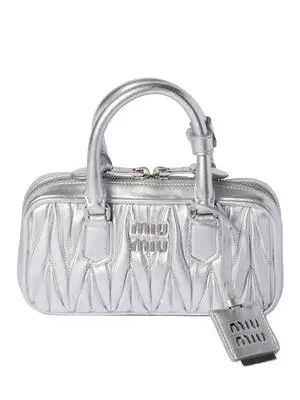 Miu Miu Arcadie Matelassé Nappa Leather Mini-bag - Silver