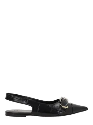 Givenchy Voyou Leather Slingback Ballerinas - Black