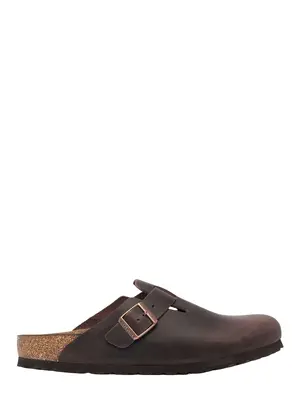 BIRKENSTOCK Birkenstock Boston Leather Slippers Brown