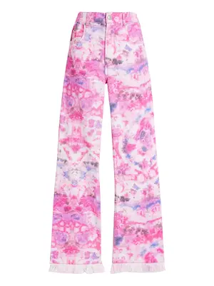 MARANT ETOILE Belvira Tie-dyed Bootcut Jeans - Bright Pink