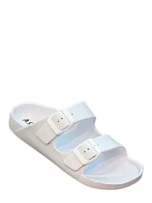 ANDREW STEVENS Dual-strapped Sandal - White