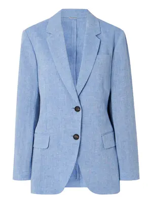 Brunello Cucinelli Linen-blend Blazer - Blue
