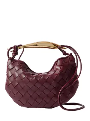 Bottega Veneta Sardine Baby Intrecciato Leather Shoulder Bag - Burgundy