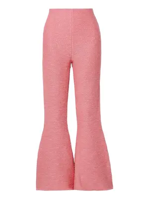 Gabriela Hearst Karpo Cashmere And Silk-blend Flared Pants - Pink