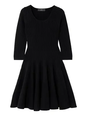 Arch4 Bronte Ribbed Cashmere Mini Dress - Black