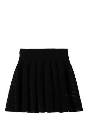 Alaïa Pleated Open-knit Mini Skirt - Black
