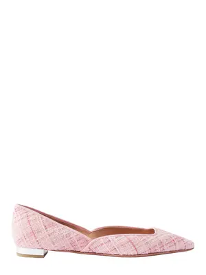 AQUAZZURA Maia Tweed Ballet Flats - Pink