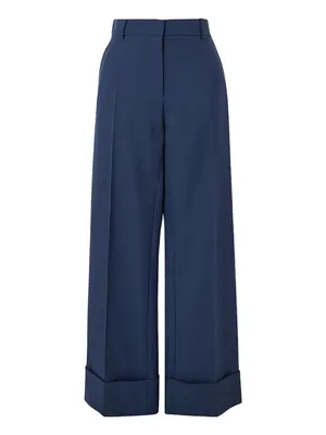 Valentino Garavani Wool-twill Wide-leg Pants - Blue